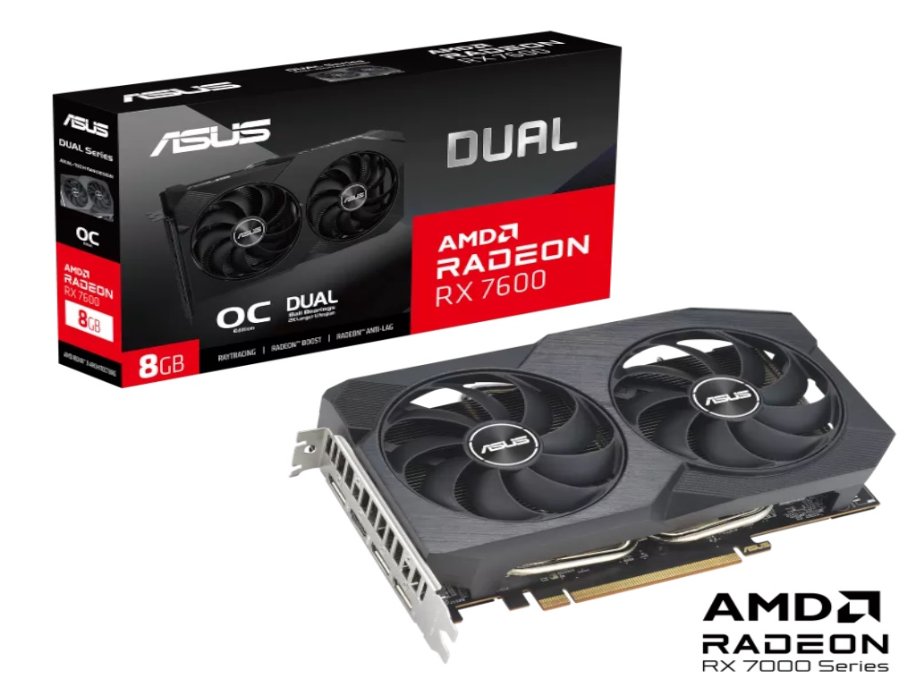 Grafička karta ASUS DUAL-RX7600-08G-V2 AMD/8GB/GDDR6/128bit/crna