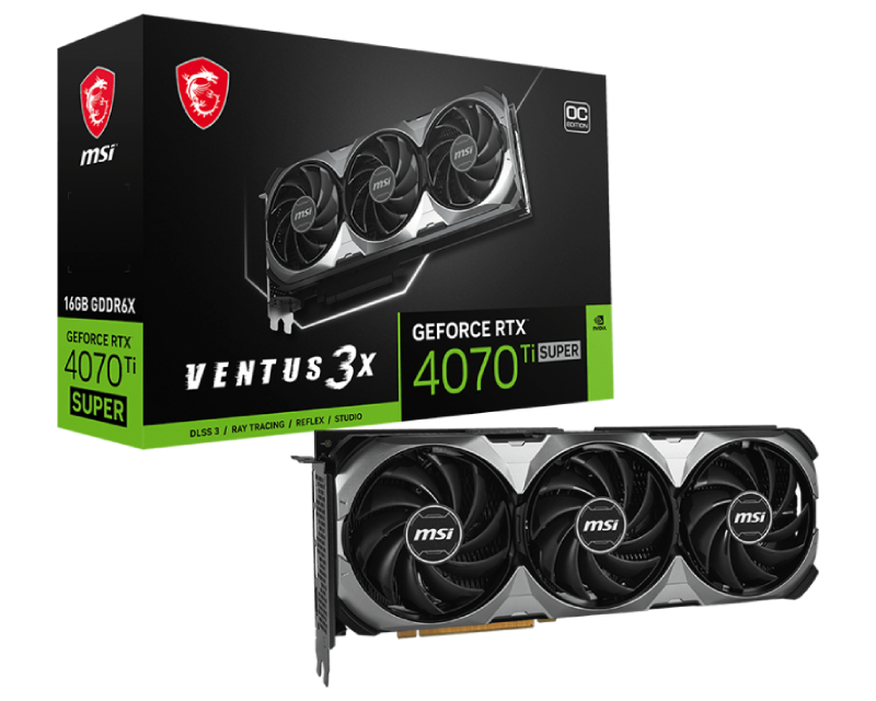 MSI nVidia GeForce RTX 4070 Ti SUPER VENTUS 3X OC 16GB, grafička kartica