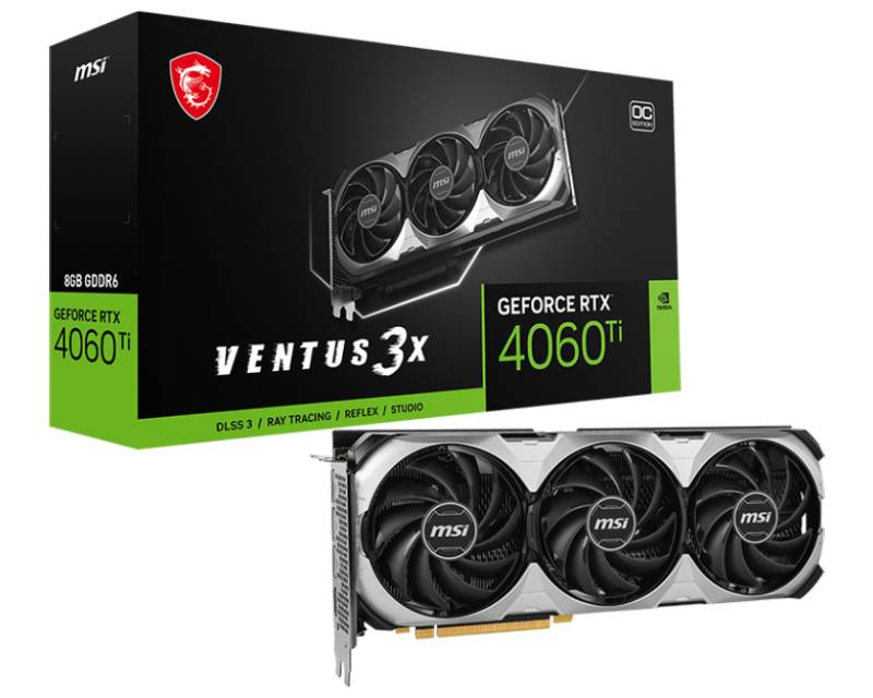 MSI nVidia GeForce RTX 4060 Ti VENTUS 3X E OC 8GB, grafička kartica