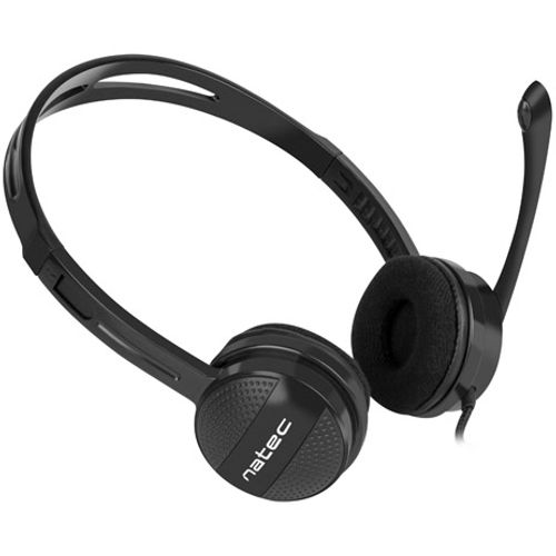 Natec CANARY GO, Stereo Headset with Volume Control, 3.5mm Stereo, Black