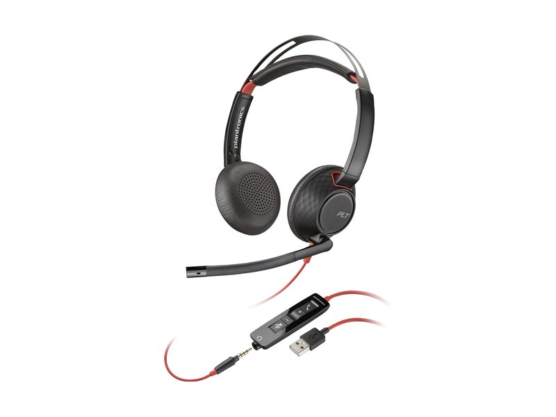 HP Poly Poly Blackwire 5220 Stereo USB-A Headset, Black, 2yw