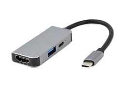 Gembird USB Type-C 3-in-1 multi-port adapter (USB port + HDMI + PD), silver