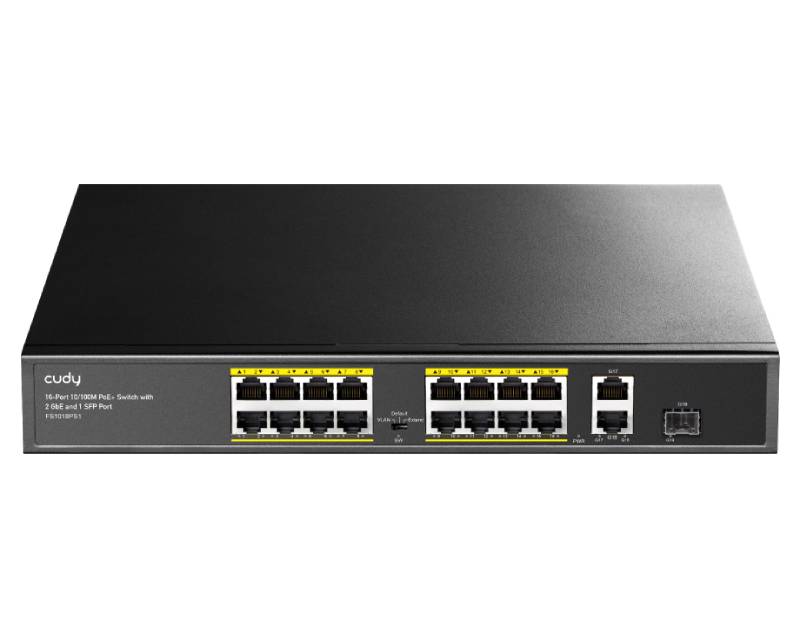 CUDY FS1018PS1 16-Port 10/100M PoE+ Switch with 1 Combo SFP Port