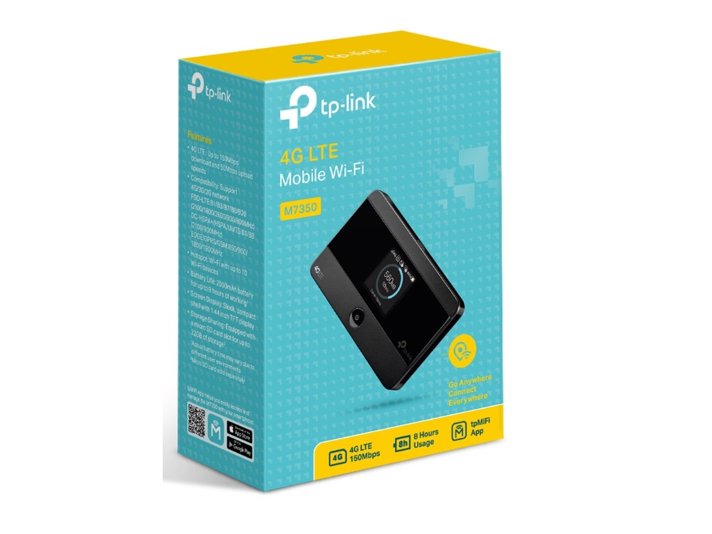 TP-Link Bežični ruter TP-LINK M7350 Wi-Fi/N150/150Mbps/3G/4G LTE/Mobile/SIM/microSD/TFT/1 interna antena