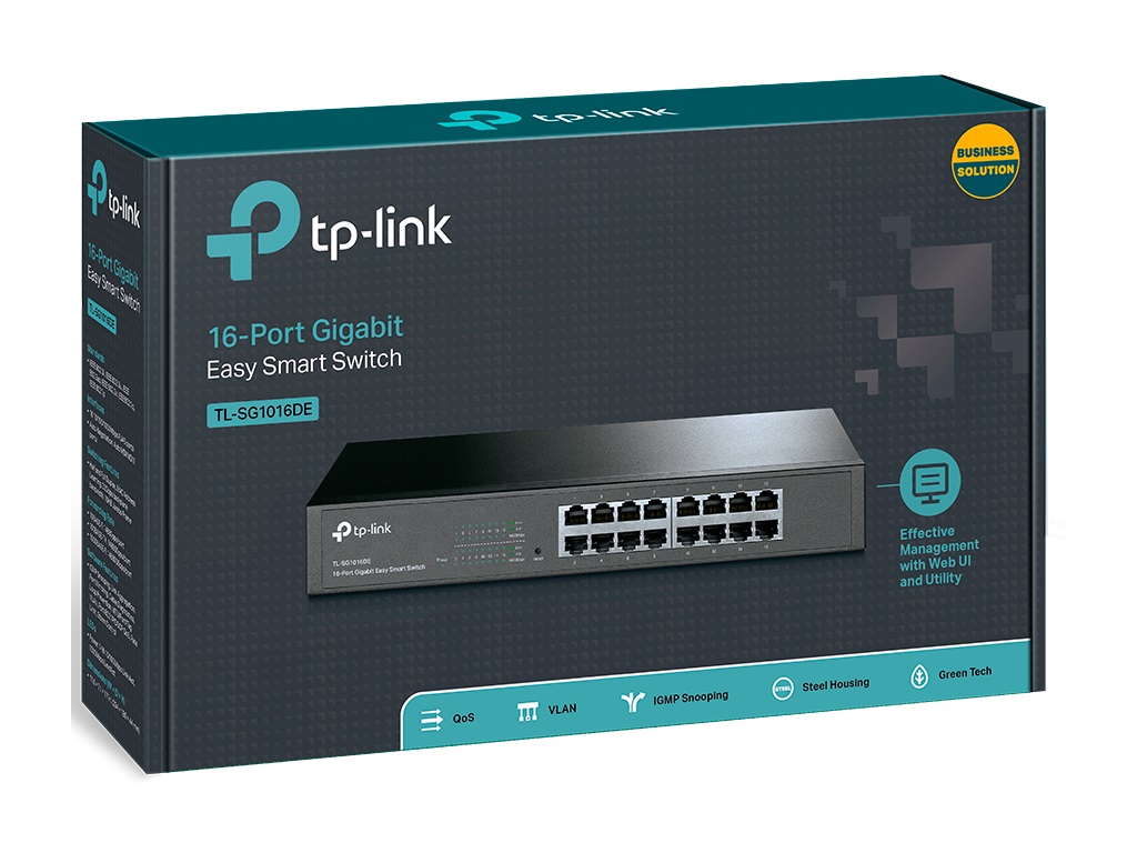 TP-Link Switch TP-LINK TL-SG1016DE Gigabit/16x RJ45/10/100/1000Mbs/eSmart/Rackmount metalno kuciste