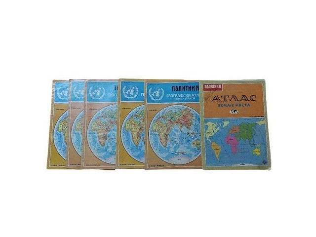 Lot od 5 komada Geografski atlas + Atlas zemlje sveta