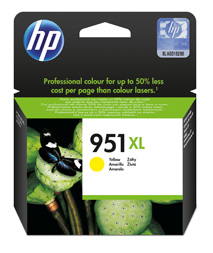 HP 951XL High Yield Yellow Original Ink Cartridge, CN048AE