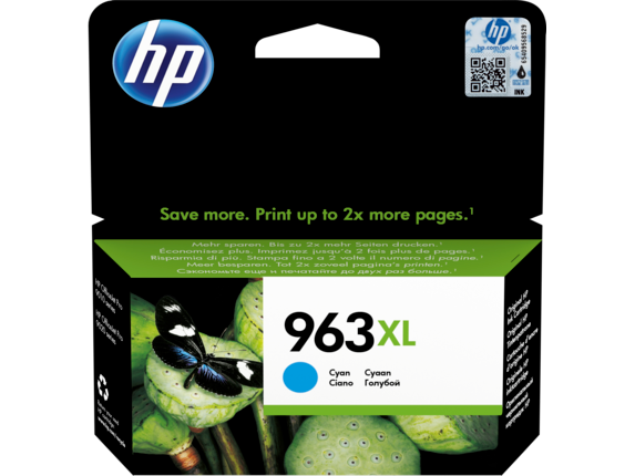 HP 963XL High Yield Cyan Original Ink Cartridge, 3JA27AE