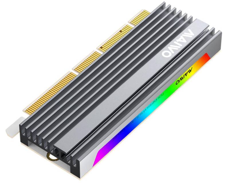 MAIWO Adapter M.2 NVMe na PCI-Express RGB Alu heatsink, KT058