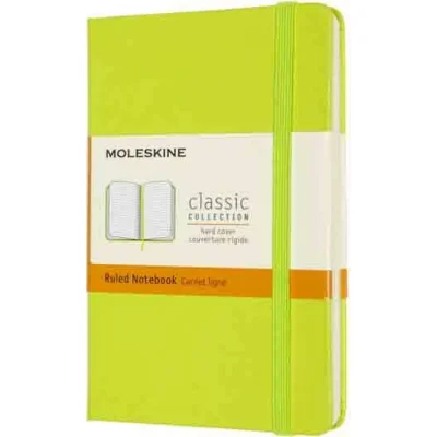 Moleskine - Notebook, pocket, rulled, hard, lemon green
