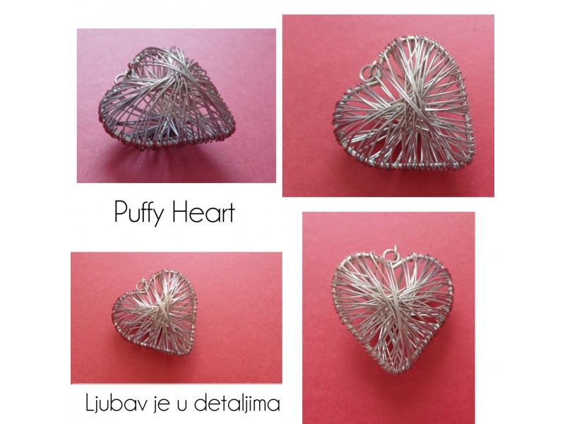 Unikatni privezak Puffy Heart- divan rad