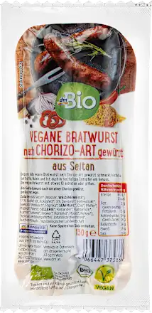 dmBio
CHORIZO-ART dimnjene veganske kobasice na bazi pšenice, 130 g