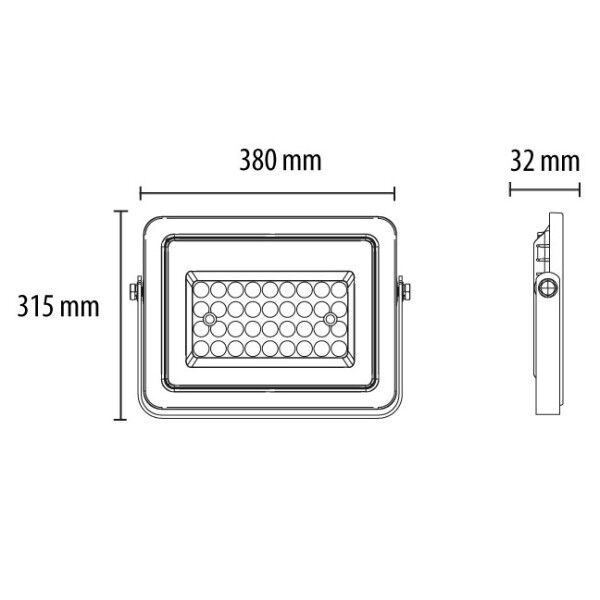 LED reflektor SMD 200W/220VAC, 6500K, crni, PROSTO