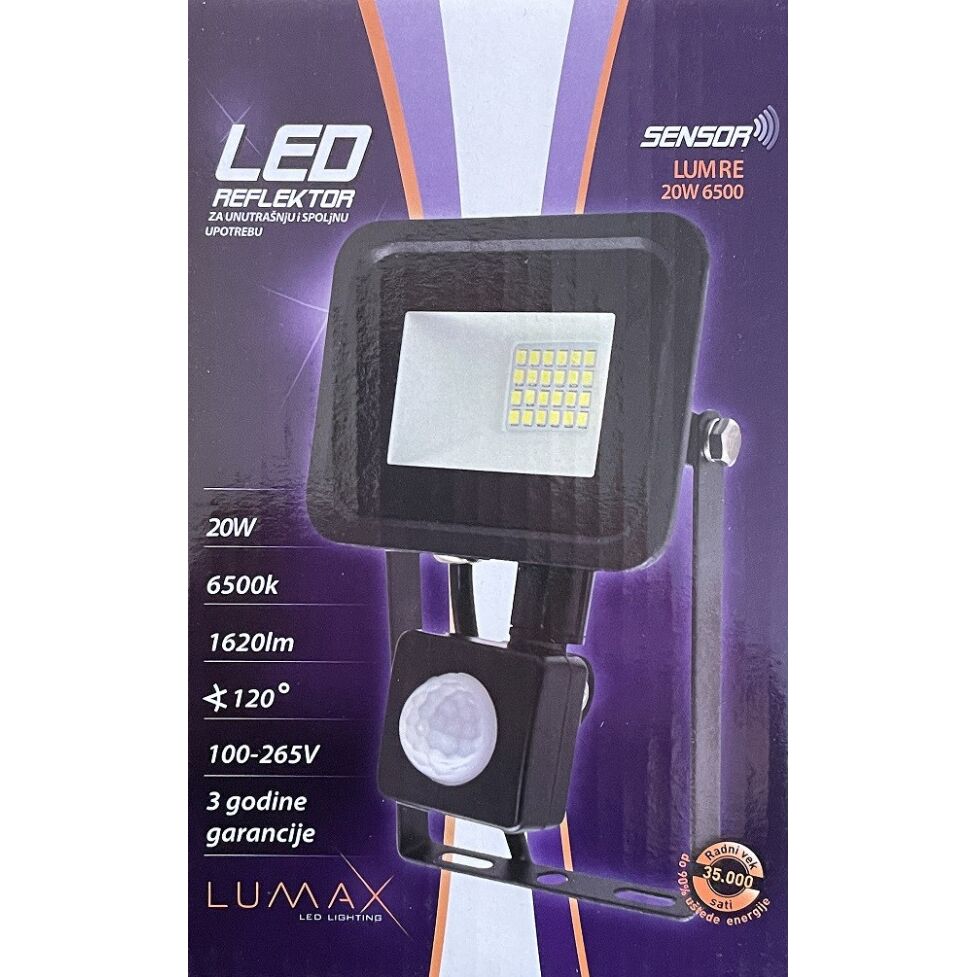 Led reflektor lumre-20w 6500k 1620lm sensor