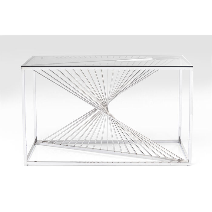 Console Laser Silver Clear Glass 120x4