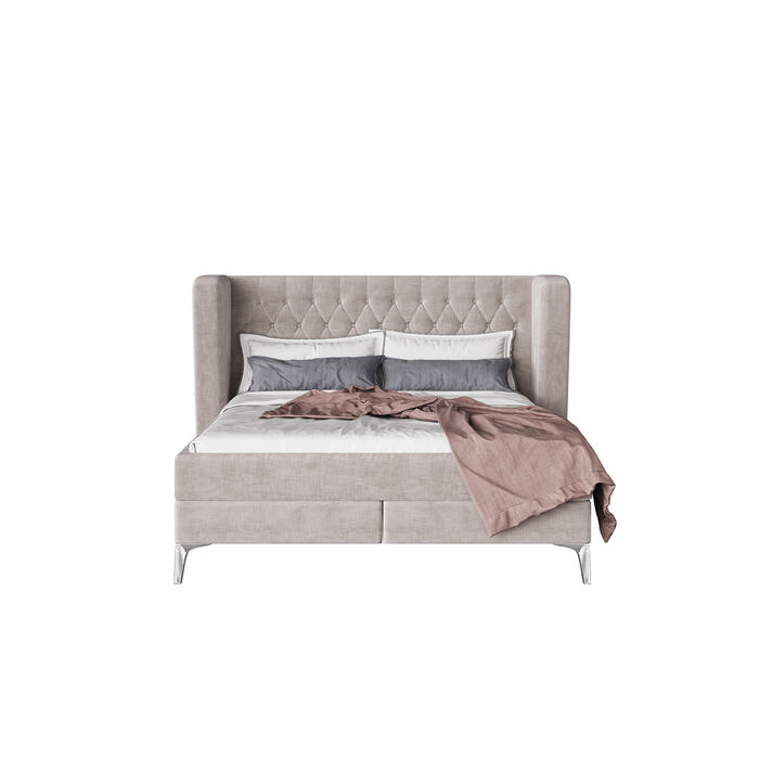 Boxspring Bed Benito Moon Cream 180x20