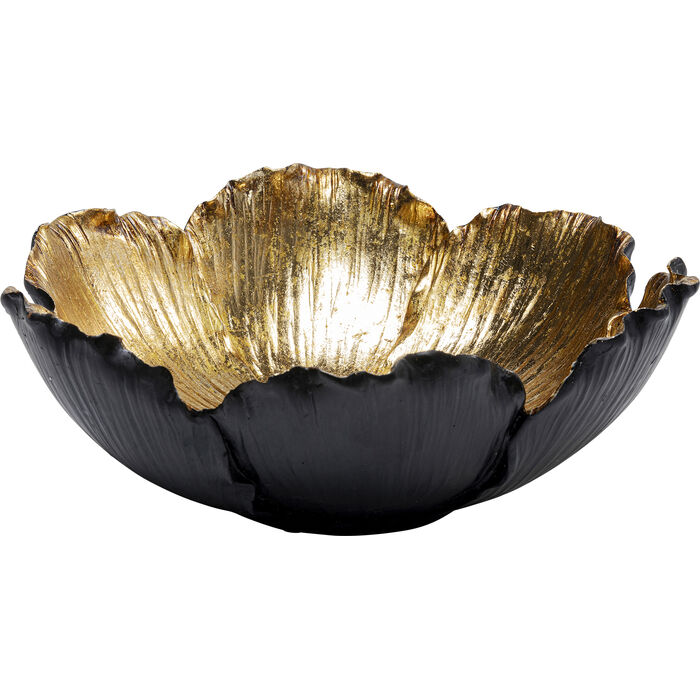 Deco Bowl Flower Bloom Black Gold Ø25c