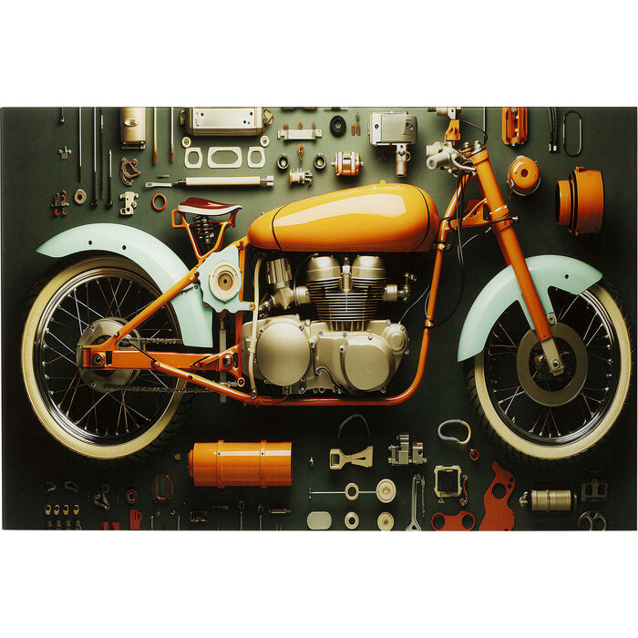 Glass Picture Garage Motorbike 60x80cm