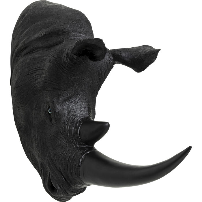 Wall Object Rhino Head Antique Black 2