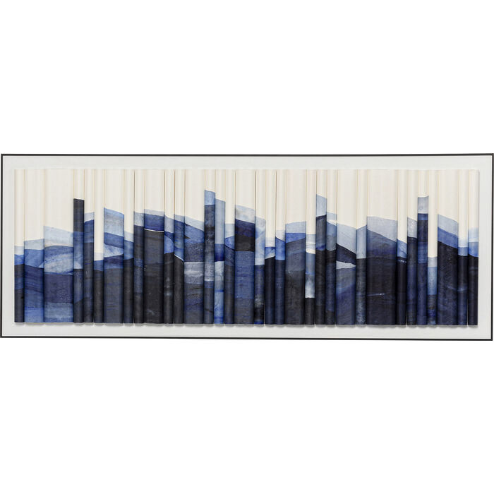 Framed Picture Shadow Skyline Blue 160x60cm