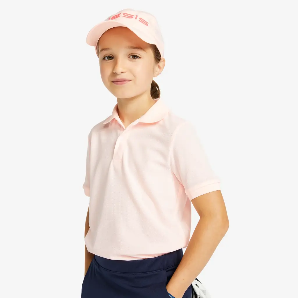 Polo majica za golf dečja za umerene temperature - roze