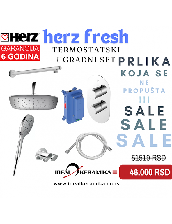 HERZ FRESH termostatski ugradni set