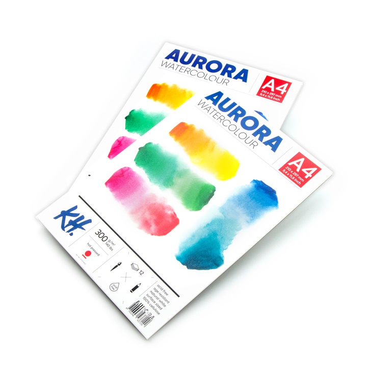 Akvarel blok AURORA hot press - 12 listova | različiti formati