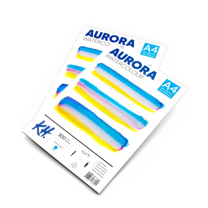 Akvarel blok AURORA cold press - 12 listova | različiti formati