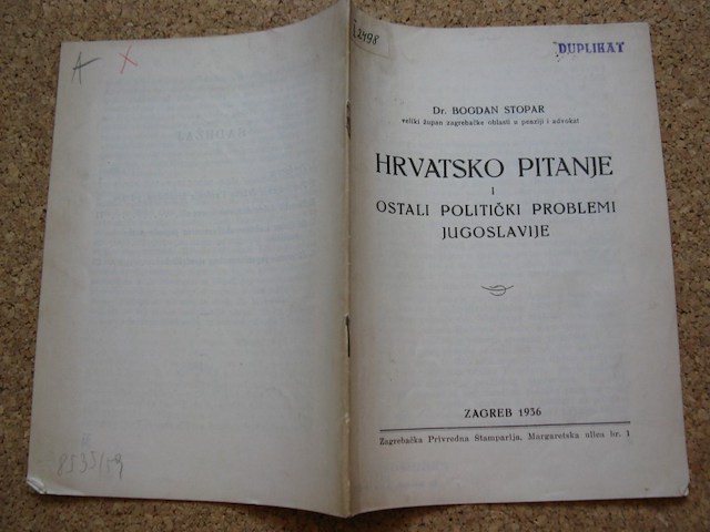 HRVATSKO PITANJE I OSTALI POLITIČKI PROBLEMI...Stopar