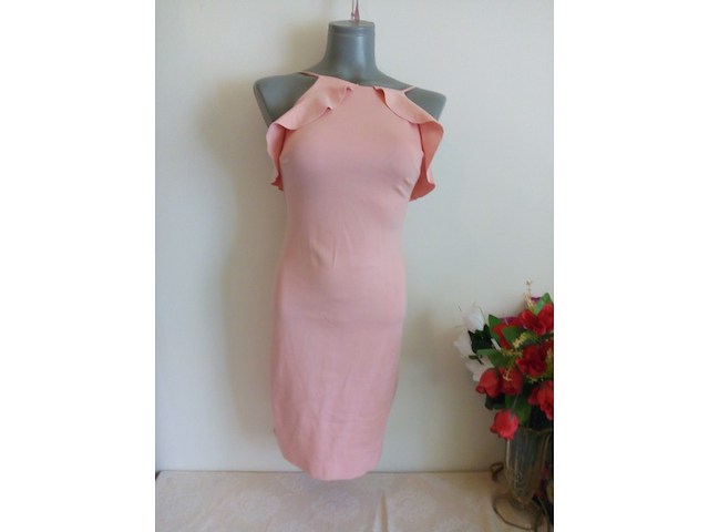 Zara trafaluc roze haljina sa karnericem S