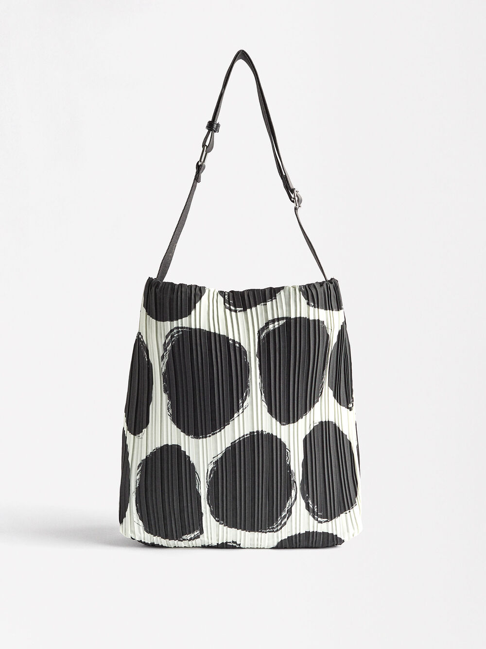 Polka Dot Pleated Shoulder Bag