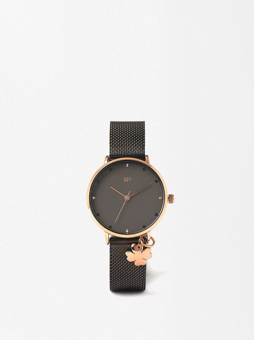 WATCH WITH METALLIC MESH STRAP STAINLESS STEEL CLOVER