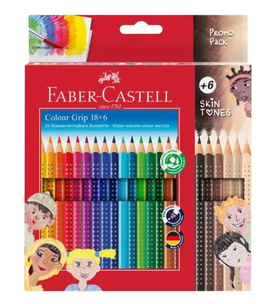 Drvene bojice set - Faber Castell, Skin tones, 1/18 + 6 Grip