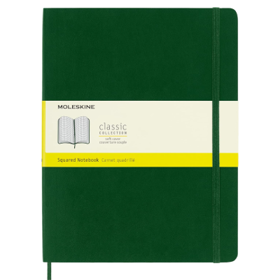 Moleskine - Notebook, XL, squared, soft, myrtle green