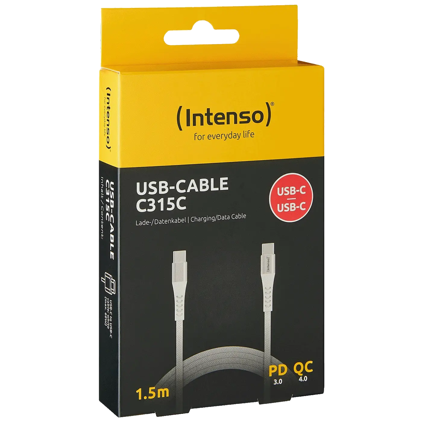 Intenso USB kabl za pametni telefon, USB tip C, 1,5 metar. - USB kabl C315C, beli