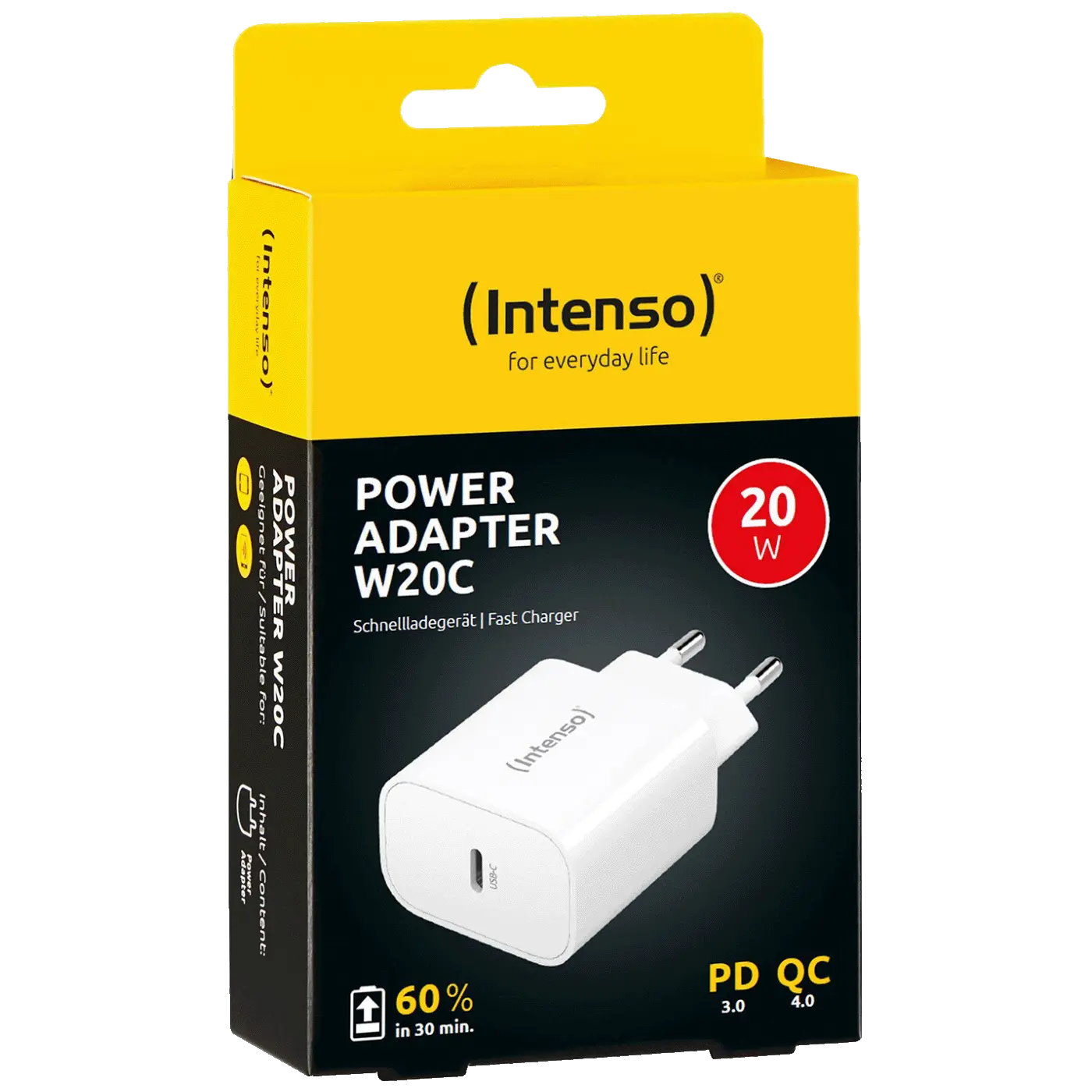 Intenso kućni punjač, brz, USB-C, 3A, 20V - adapter za napaјanje V20C, beli