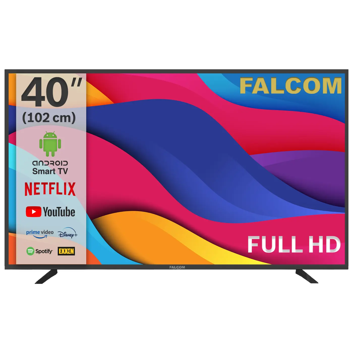 Falcom TV Smart LED TV 40" FullHD, Bluetooth, ViFi, Android - TV-40LTF022SM, crni