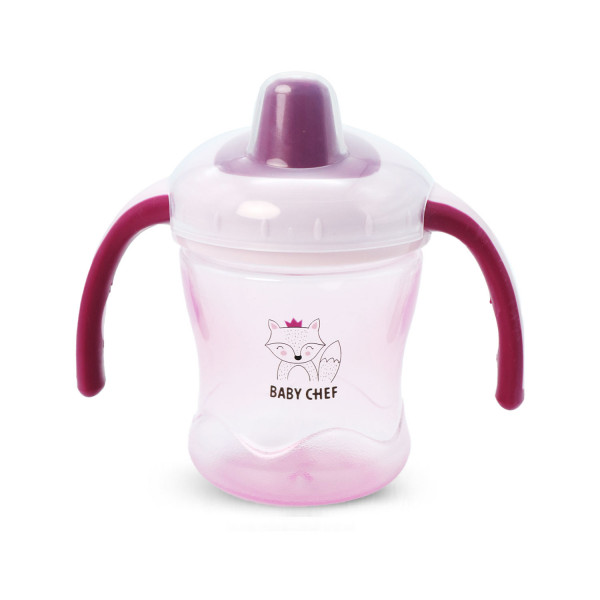 Baby Chef no-spill flašica 210ml, 6m+, roze