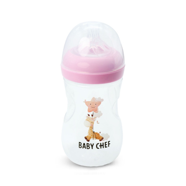 Baby Chef flašica plastična 240ml, roze