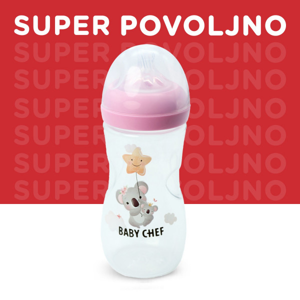 Baby Chef flašica plastična 330ml, roze