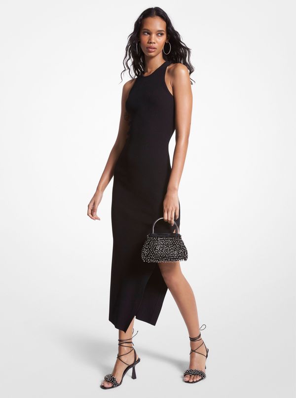 MICHAEL KORS DRESS - TANK SIDE SLIT MAXI DRESS BLACK