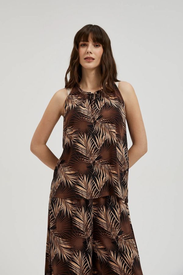 WOMEN'S BLOUSE MOODO - BLACK/BROWN