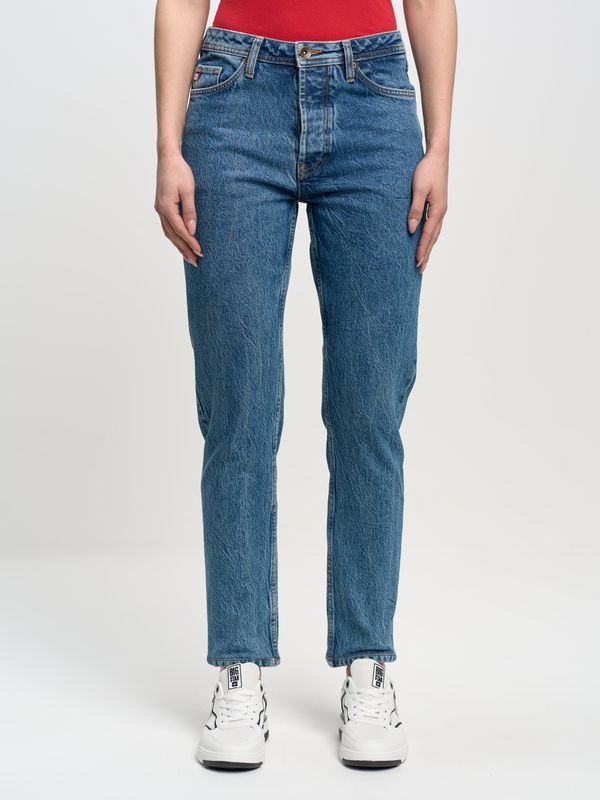 BIG STAR WOMAN'S STRAIGHT TROUSERS 190059 MEDIUM DENIM-400