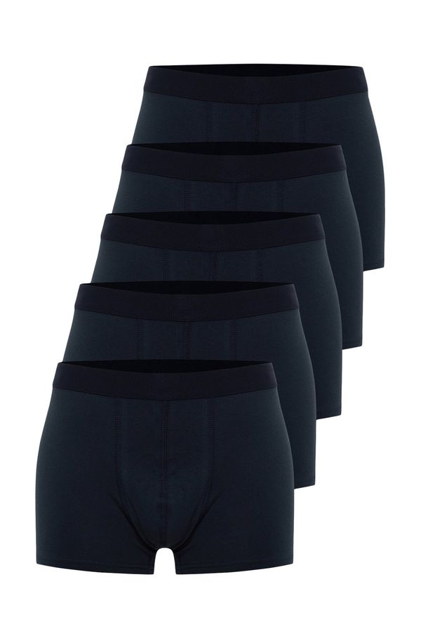 TRENDYOL NAVY BLUE 5-PIECE BASIC BOXER