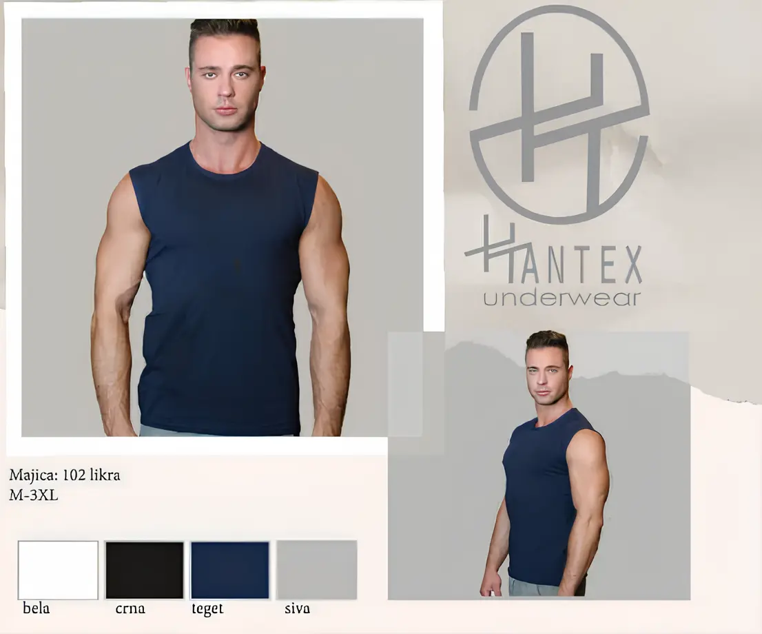 Hantex Muška potkošulja bez rukava, Siva