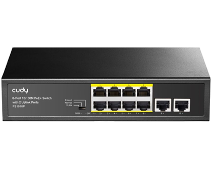 CUDY FS1010P 8-Port 10/100M PoE+ Switch with 2 Uplink Ports