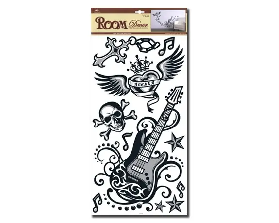 StarPak Zidna dekoracija Rok gitara, 60x30cm, Crno-bela