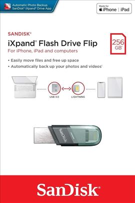 SanDisk iXpand Flash Drive Flip 256gb Novo!