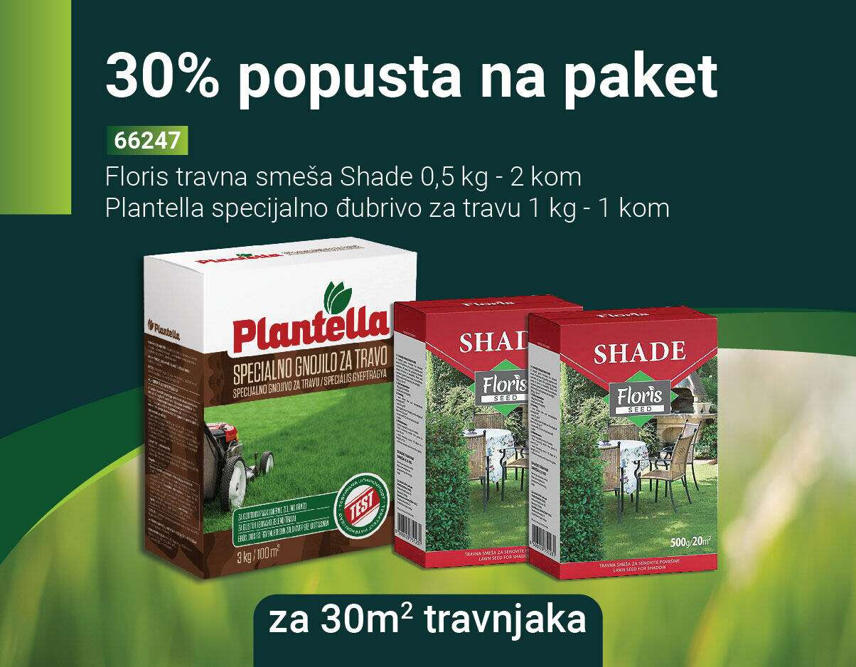 Floris i Plantella za savršen travnjak! Travna smeša + đubrivo SET (za 30m2 površine)