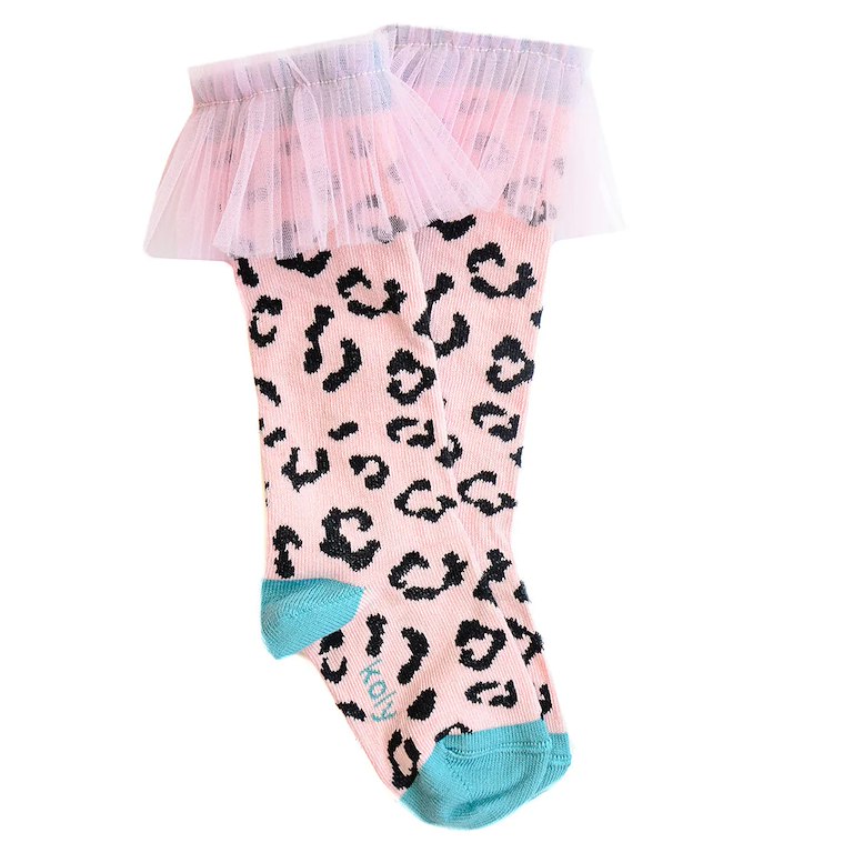 Leopard Baby Pink Socks with Lace
Leopard Baby Pink Socks with Lace